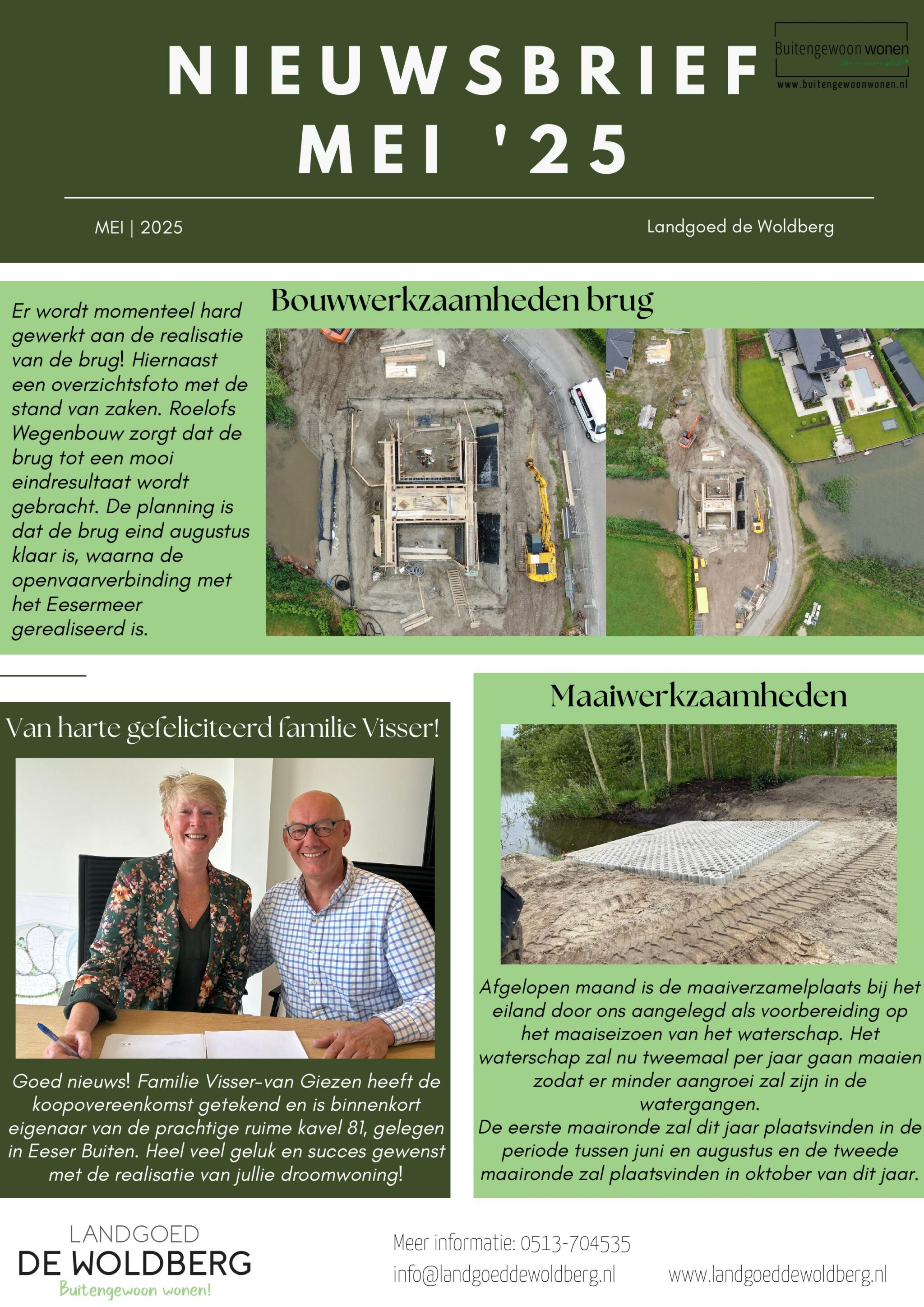 Nieuwsbrief mei 2025: Bouwwerkzaamheden brug, kavel 81 verkocht ...